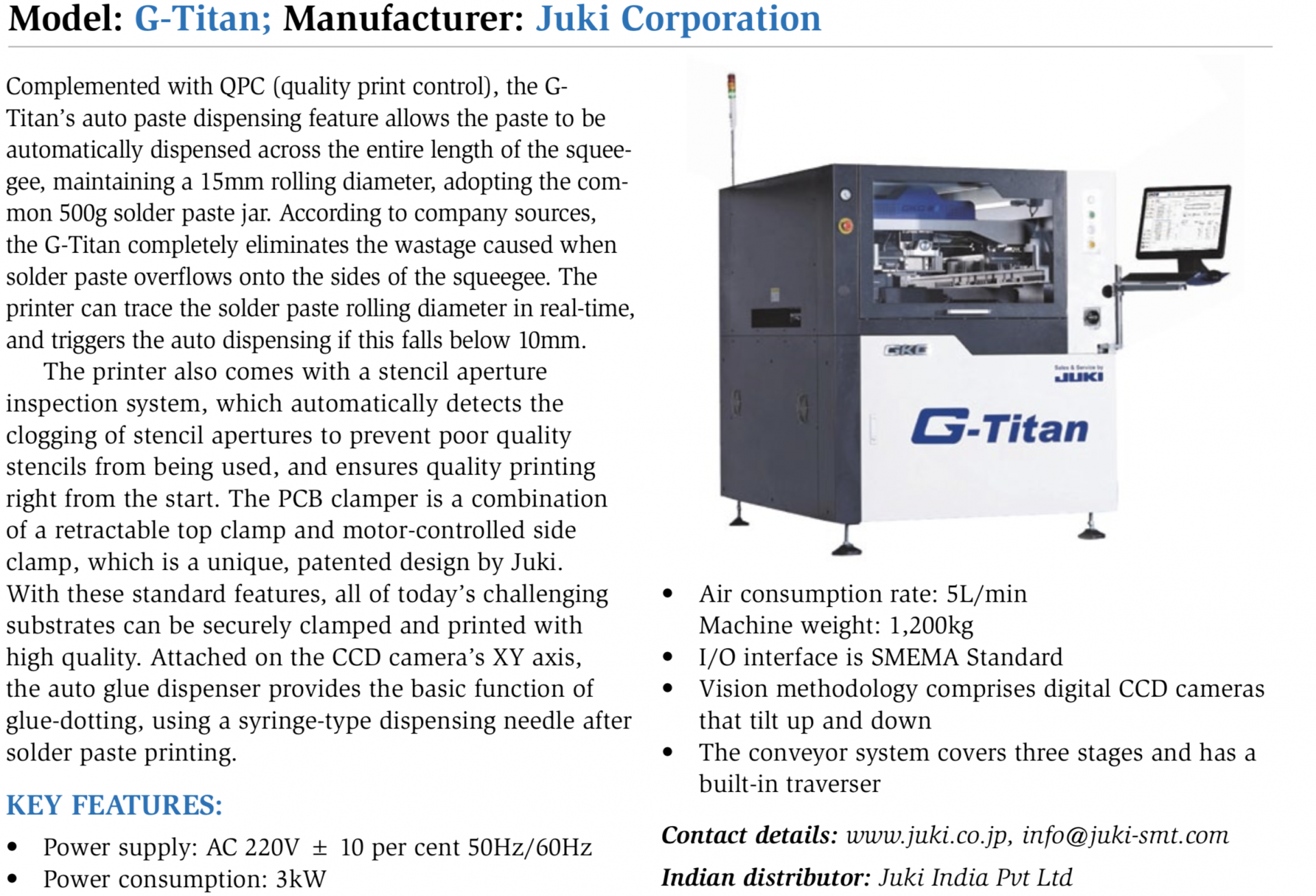 G-Titan featured in Electronic Bazaar Magazine – Jul’18 Edition. | GKG